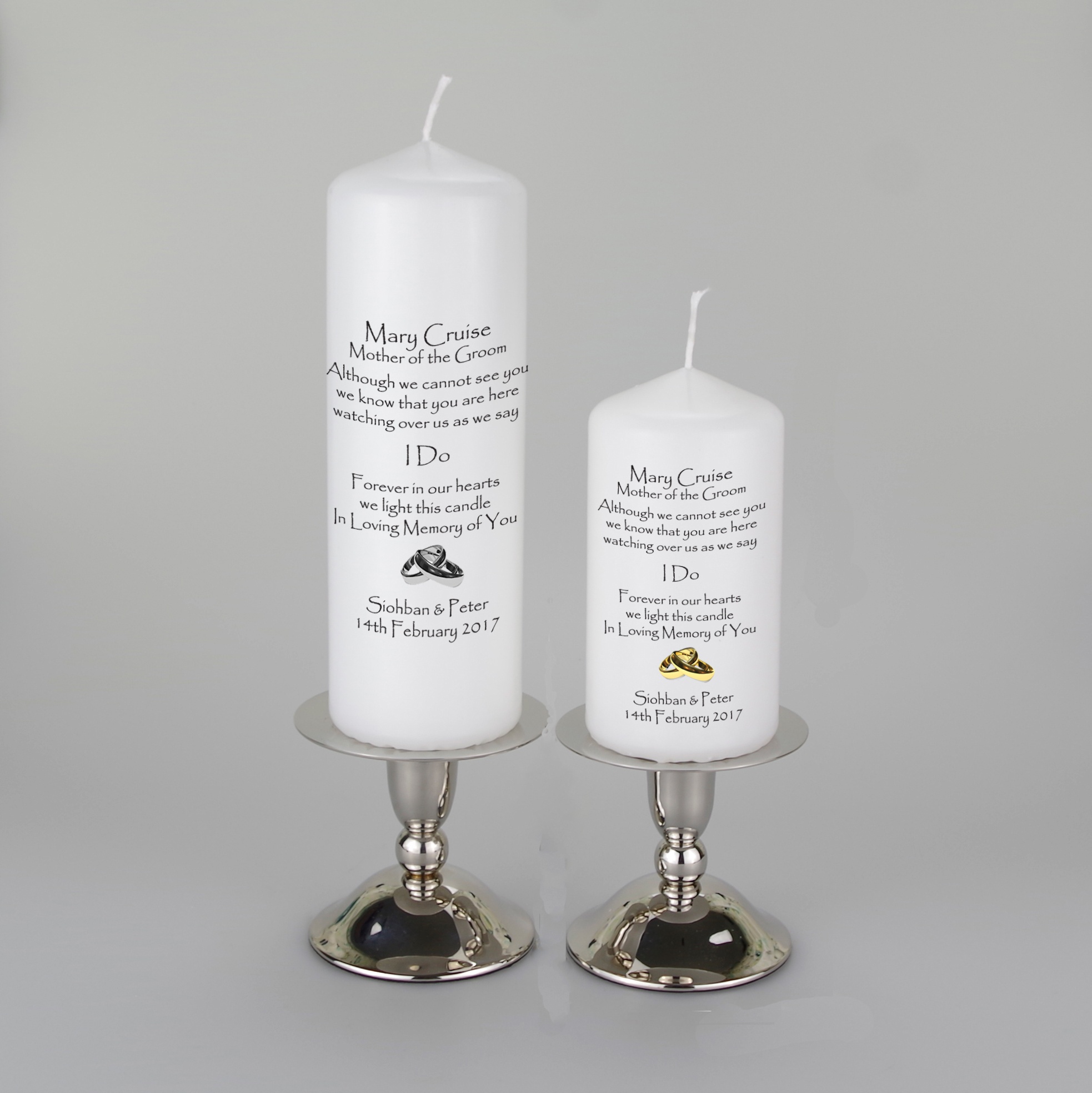 Mother Father of the bride Groom Absence Memory candle Justcandles